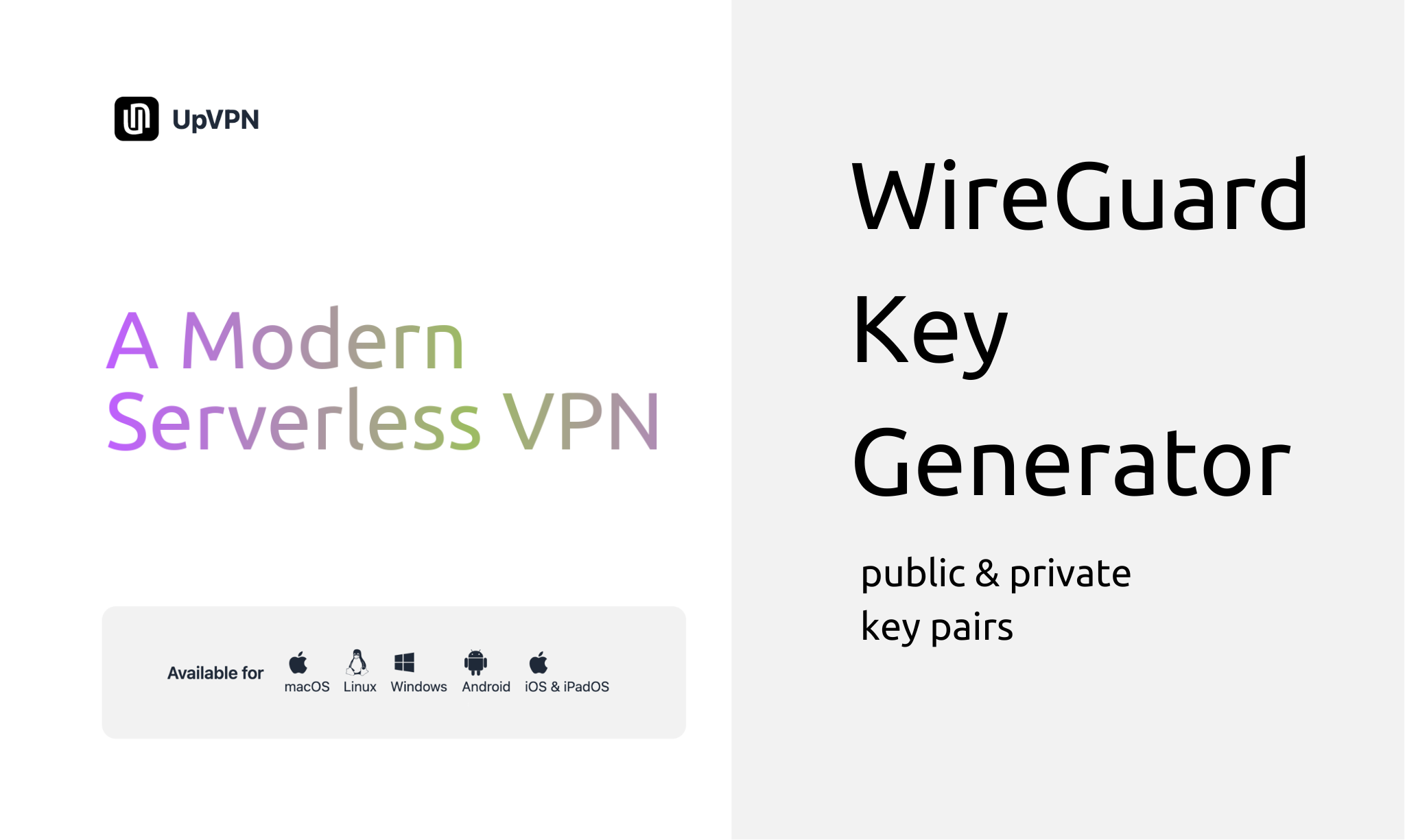 WireGuard Key Generator Free Tool | UpVPN